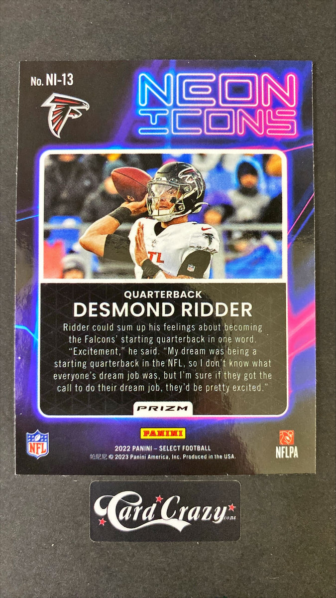 Desmond Ridder - Silver Neon Icons RC - Select FB 2022 – cardcrazy
