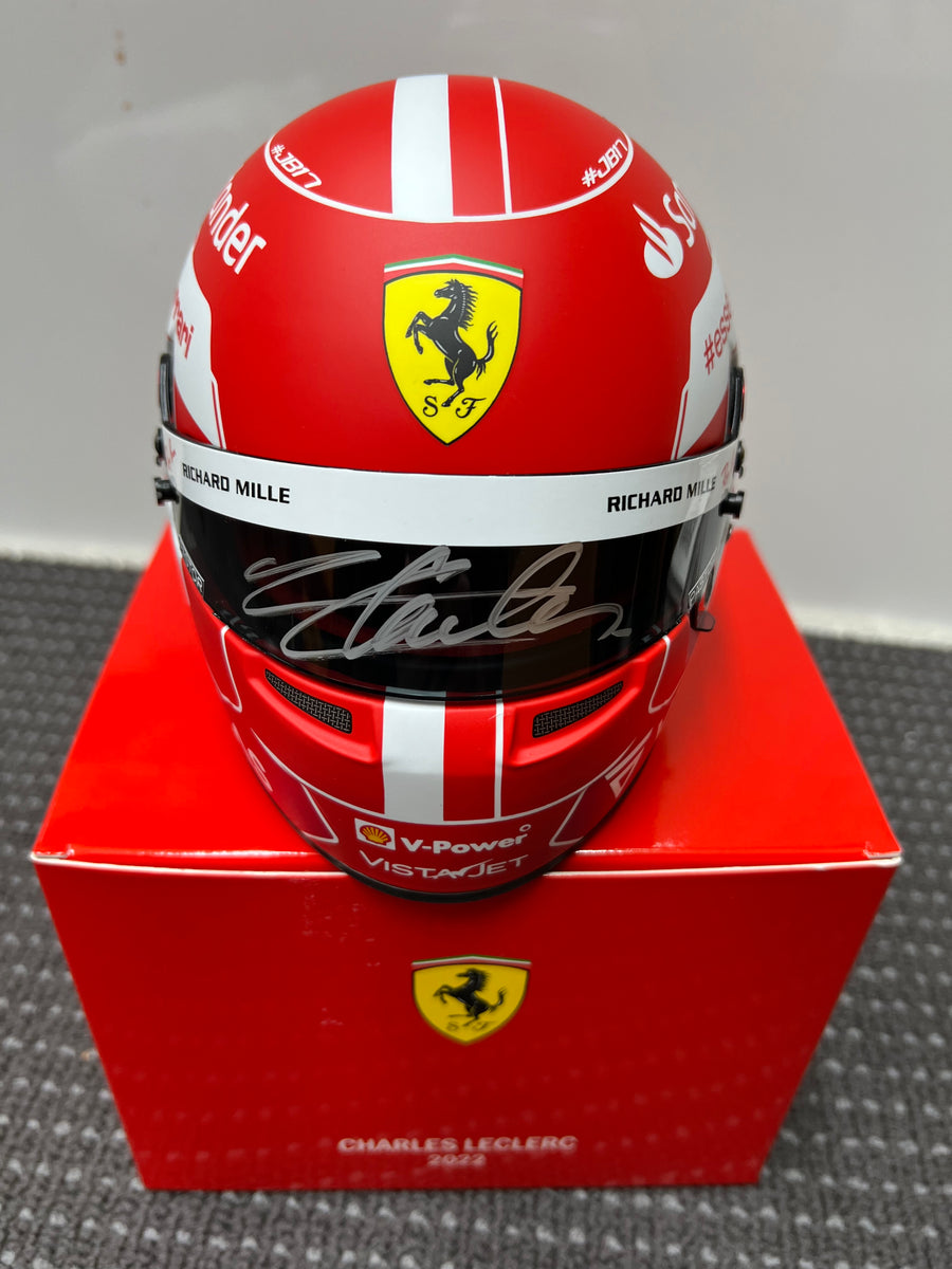 Charles Leclerc Mini Ferrari Helmet 1:2 Scale – cardcrazy