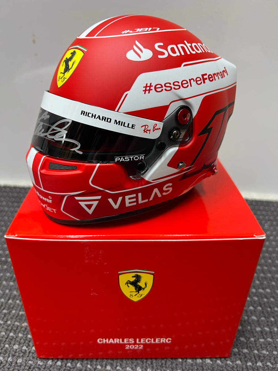 Charles Leclerc Mini Ferrari Helmet 1:2 Scale – cardcrazy